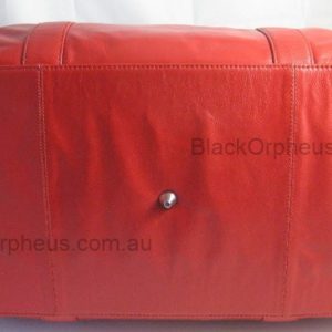 Overnight Bag Weekender Oran Leather Red - Black Orpheus Emporium