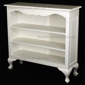 Small Low Bookcase French Provincial White - Black Orpheus Emporium