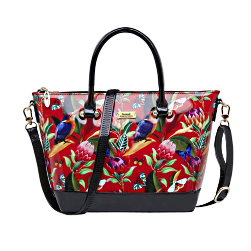 Serenade Leather Wildflower Handbag - Black Orpheus Emporium